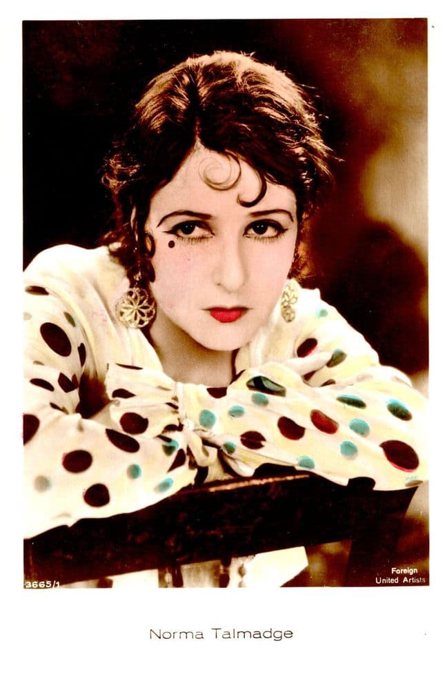 Norma Talmadge Film Actress Hand Coloured Tinted Real Photo Postcard