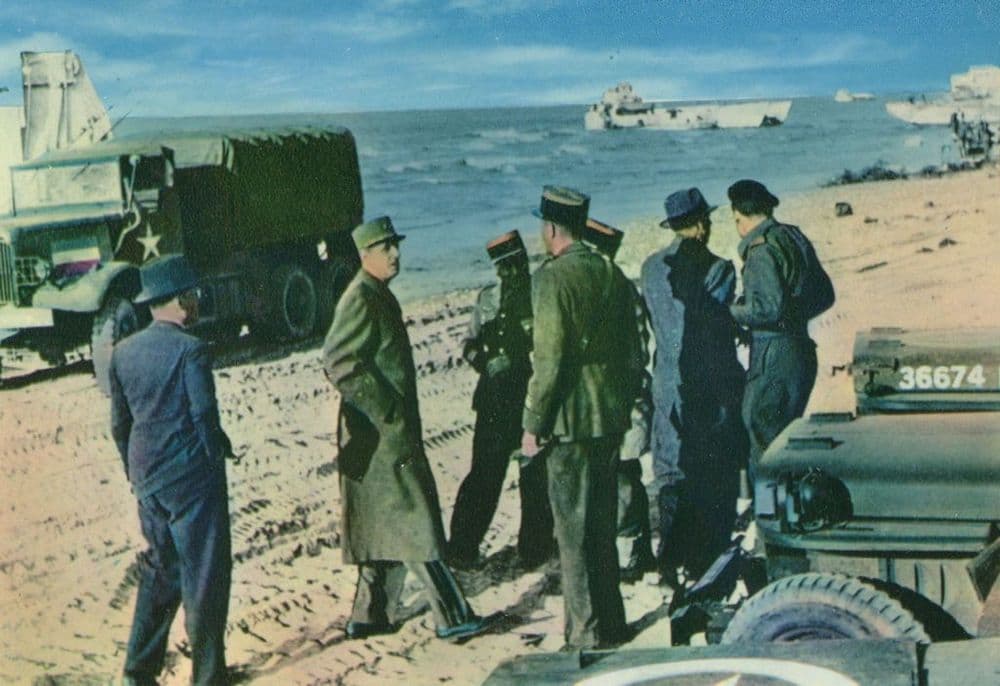 Normandy Landing in 1944 General De Gaulle Military Postcard