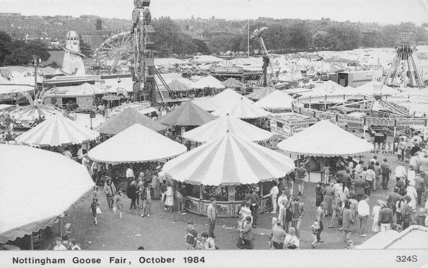 Nottingham Goose Fair 1984 Real Photo RPC Circus Thrill Rides Postcard