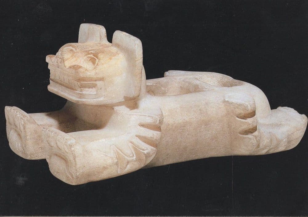 Offering Vessel Form Of Ocelot Aztec Teotihuacan Statue Postcard