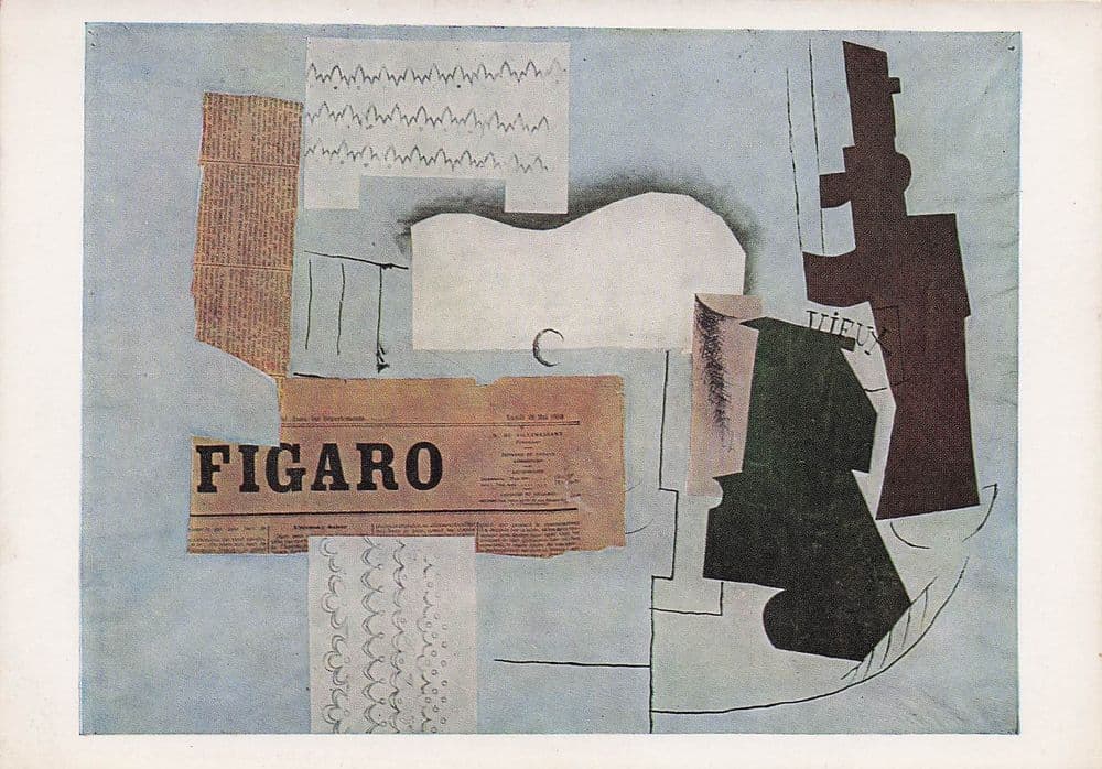 Pablo Picasso Candle Bottle & Guitar Tate Gallery Painting Postcard