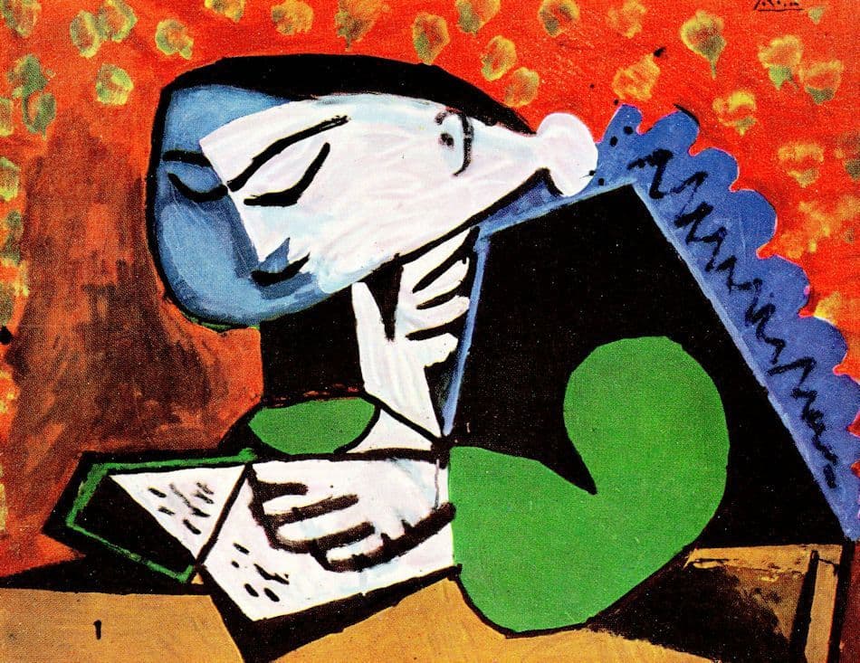Pablo Picasso Girl Reading Painting Postcard