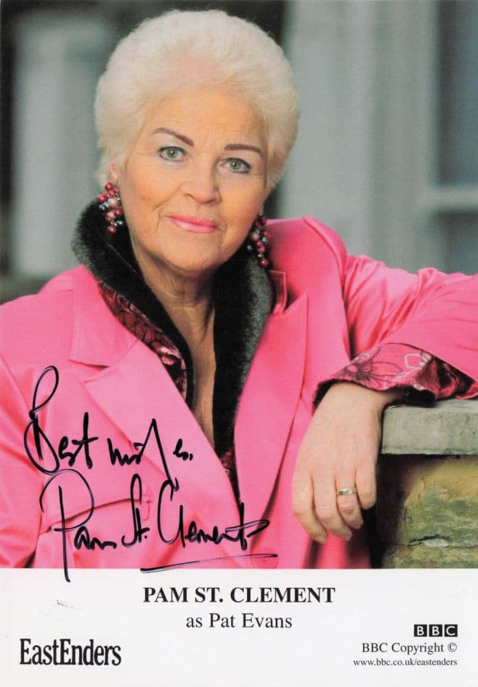 Pam St Clements Pat Butcher Eastenders Hand Signed Cast Photo