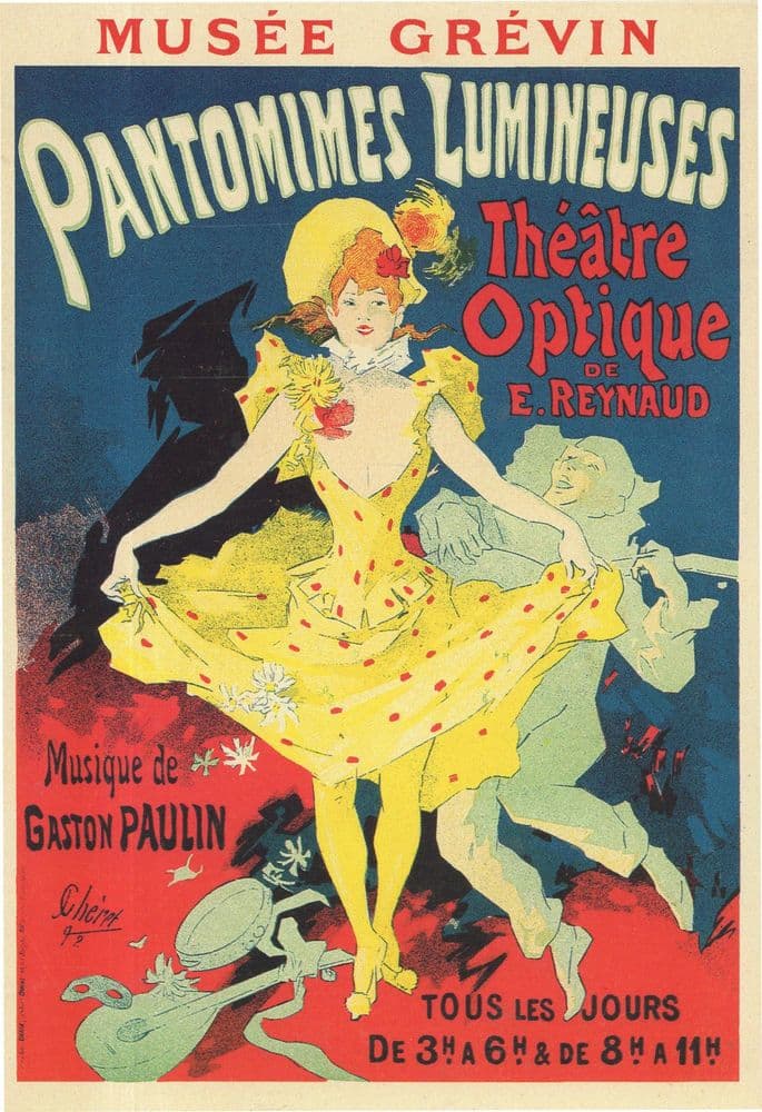 Pantomime Lumineuses French Theatre Optique Victorian Poster Postcard