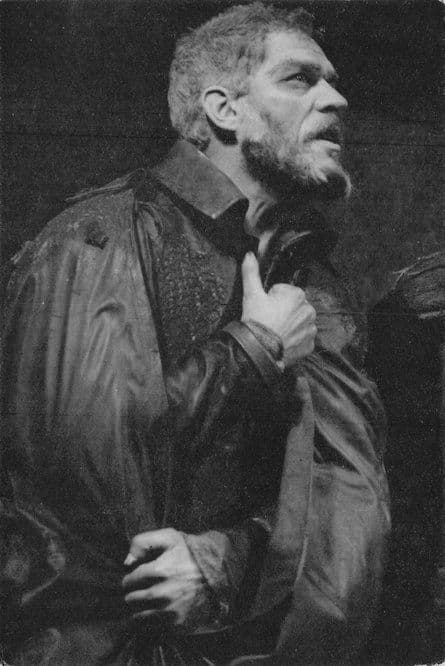 Paul Scofield as King Lear Shakespeare Stratford 1963 Theatre Postcard