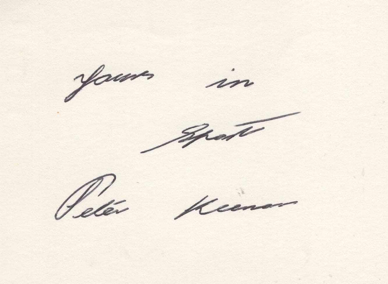 Peter Keenan Scottish Boxer 1965 Hand Signed Letter & Card
