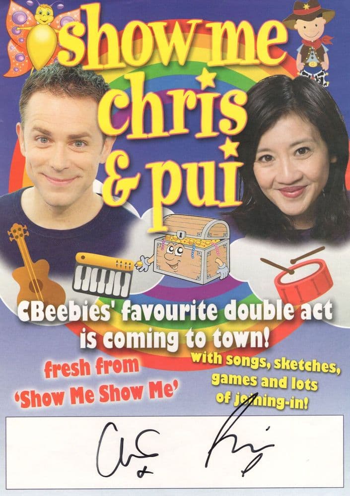 Pui Fan Lee of Teletubbies CBeebies Chris Jarvis 2x Hand Signed Theatre ...
