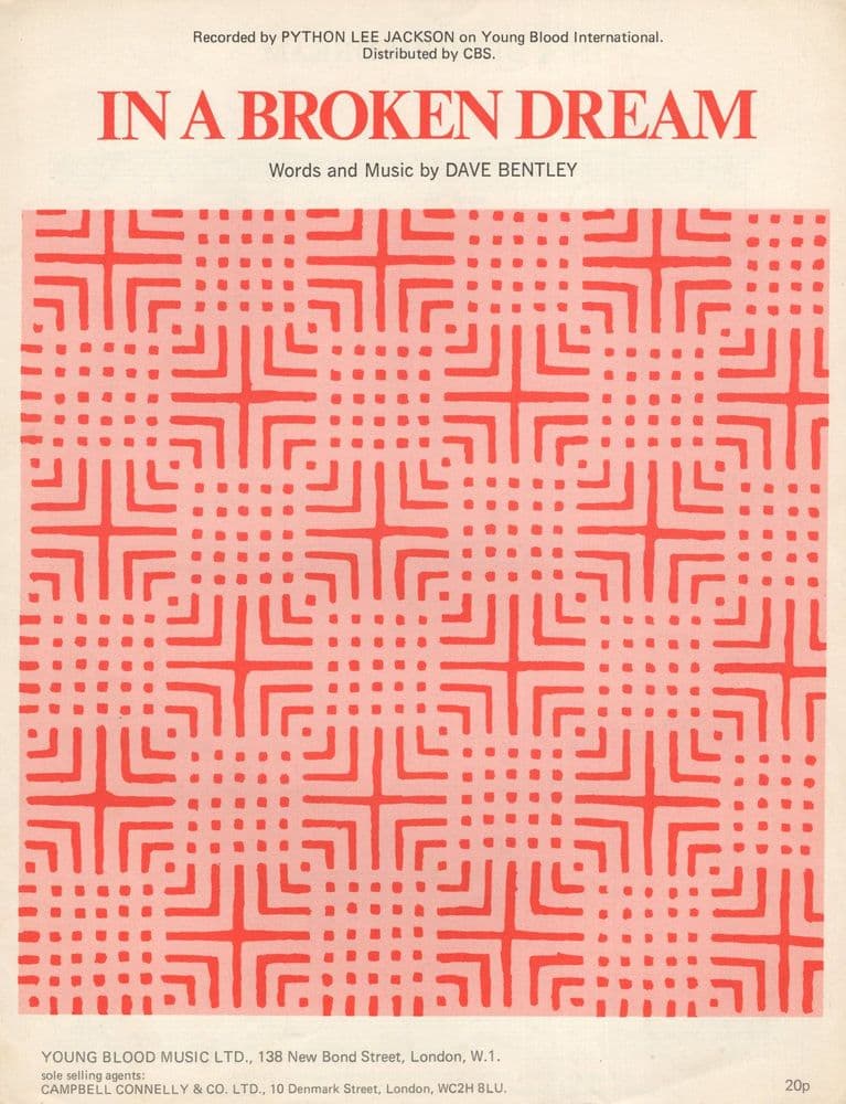 Python Lee Jackson In A Broken Dream Sheet Music