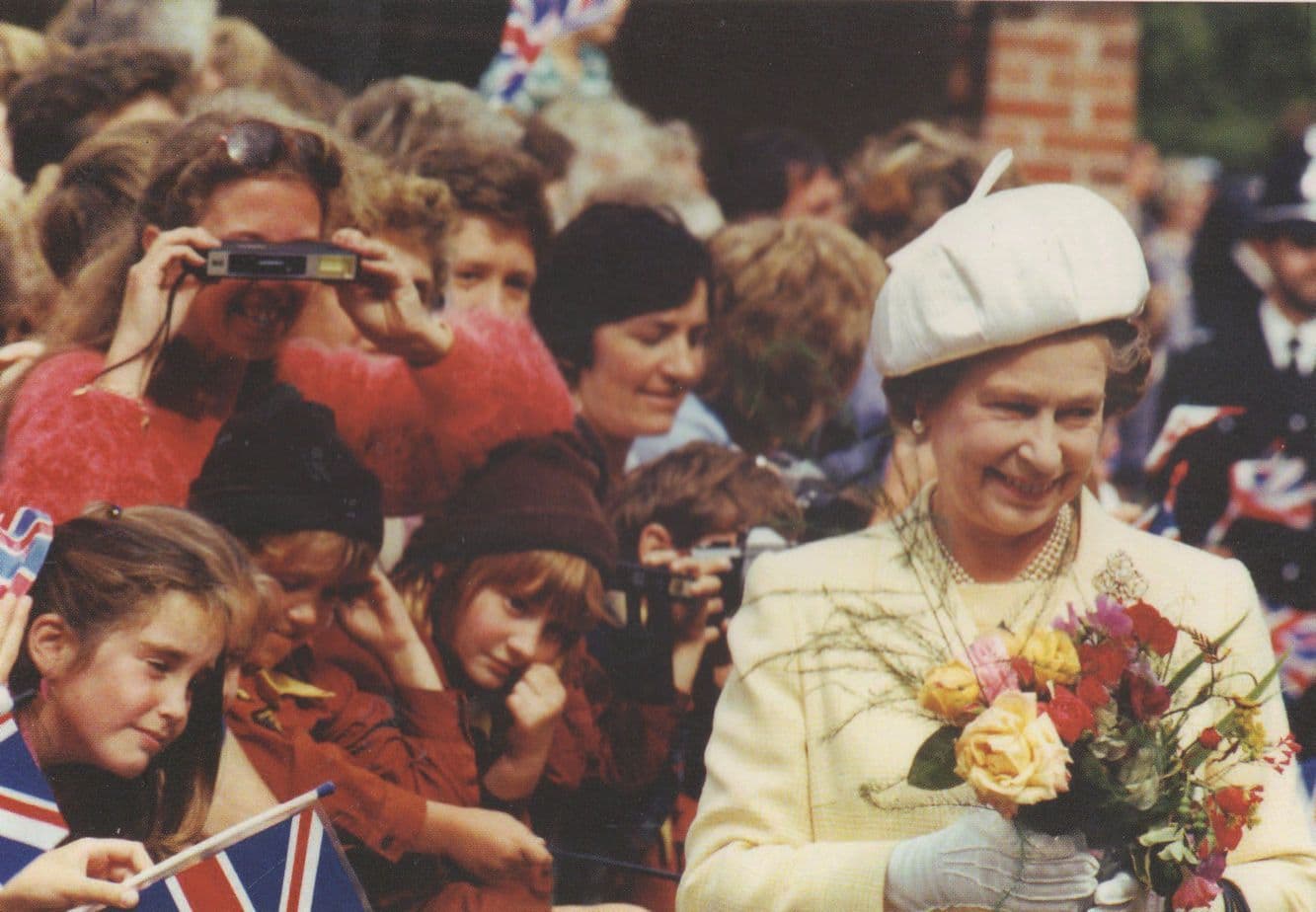 Queen Elizabeth II Visiting Great Yarmouth Norfolk in 1980s Postcard