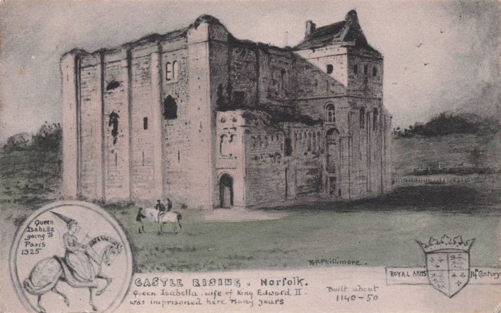 Queen Isabella On Horse Castle Rising Norfolk Phillimore Old Postcard