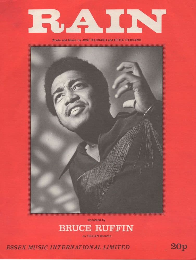Rain Bruce Ruffin Rare Red Cover UK First Edition Sheet Music