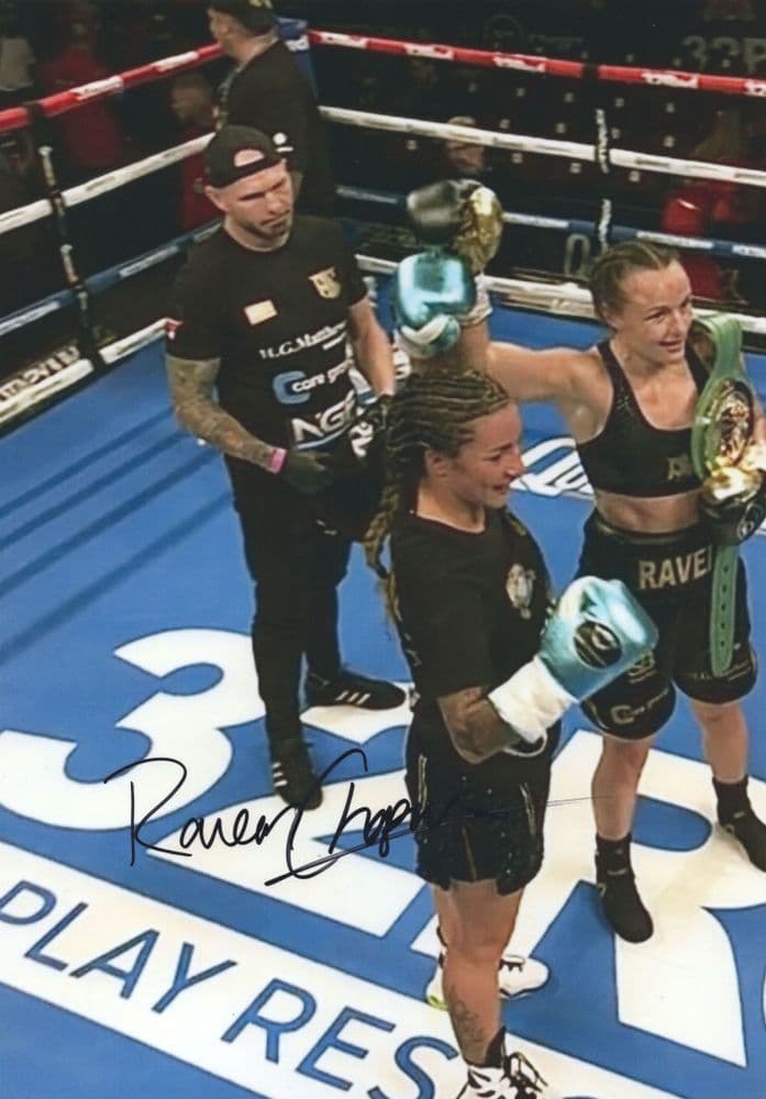 Raven Chapman Female Frank Warren Boxer Hand Signed Boxing Photo