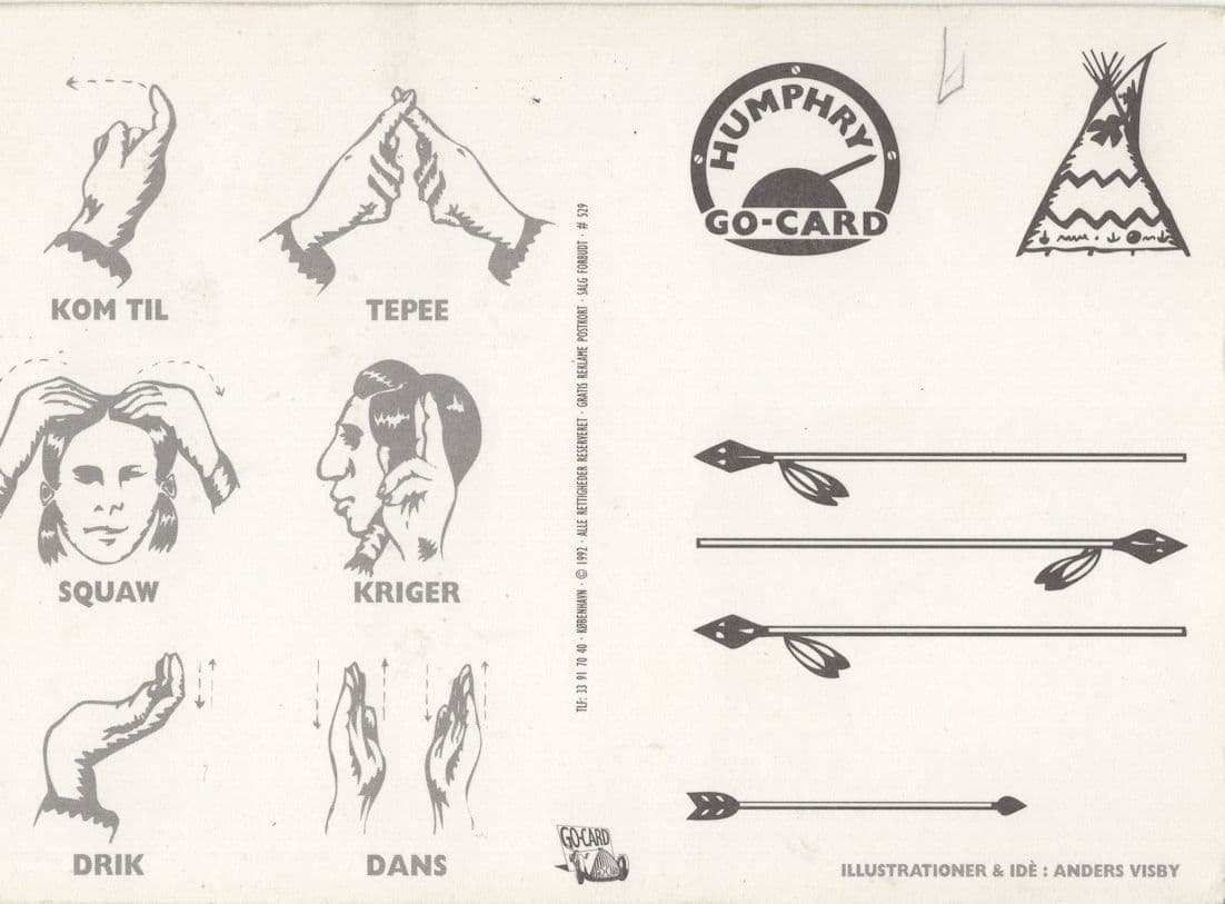 Red Indian War Party Sports Car Hand Sign Language Postcard