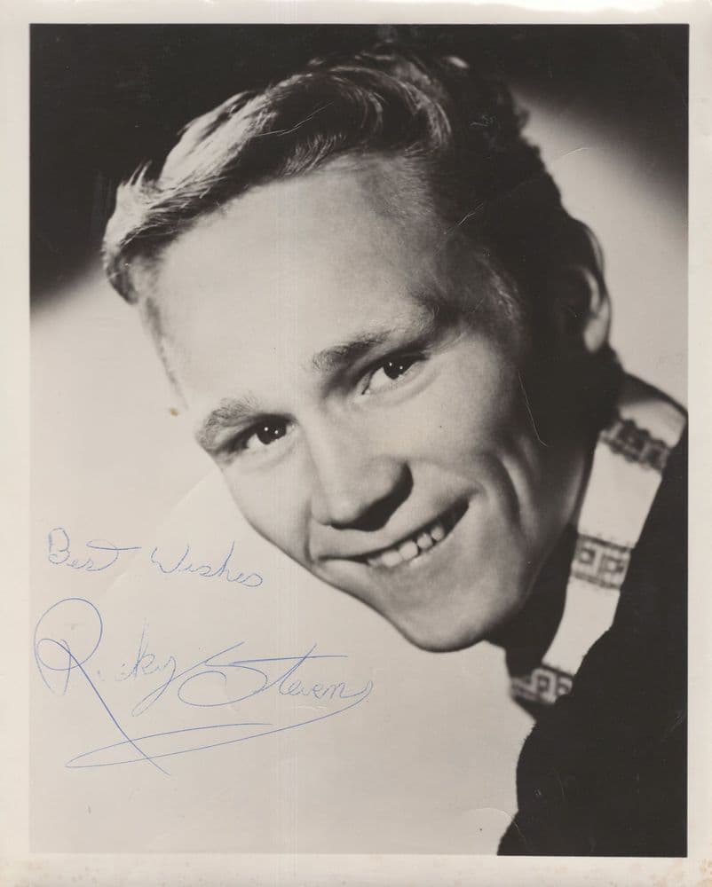 Ricky Stevens 1950s Pop Music Singer 10x8 Hand Signed Worn Photo