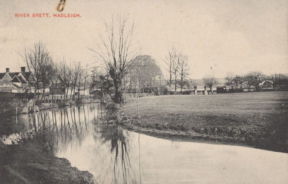 River Brett Hadleigh Suffolk Old Postcard