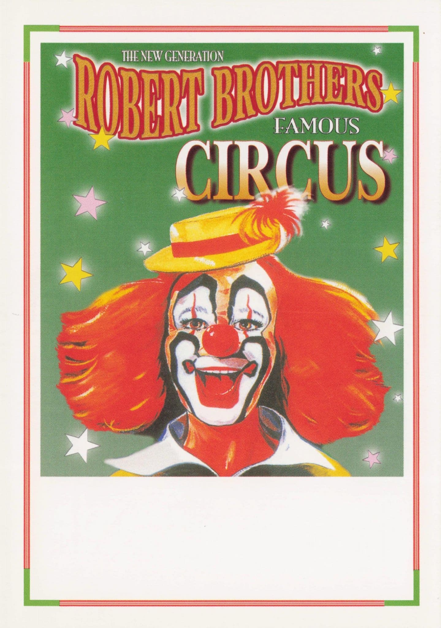 Roberts Brothers Circus Red Hair Clown Poster Postcard