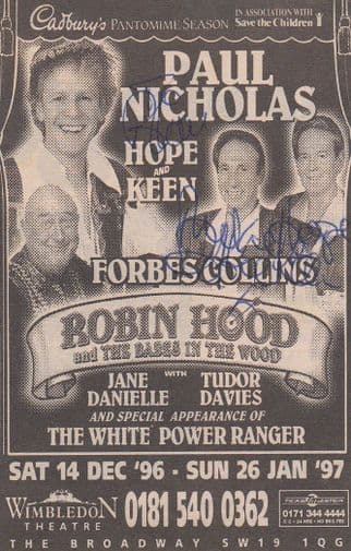 Robin Hood Forbes Collins Wimbledon Theatre Hand Signed Cutting Ephemera