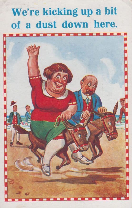 Rodeo Riding Donkey Beach Rides Kicking Dust Old Seaside Comic Humour ...