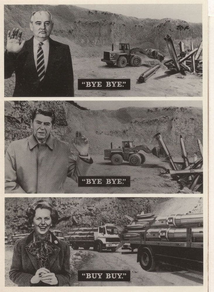 Ronald Reagan Margaret Thatcher Goodbye 1980s Politics Postcard