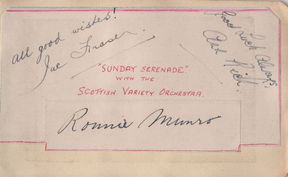 Ronnie Munro BBC Scottish Variety Orchestra WW2 Kay Cavendish Autograph s