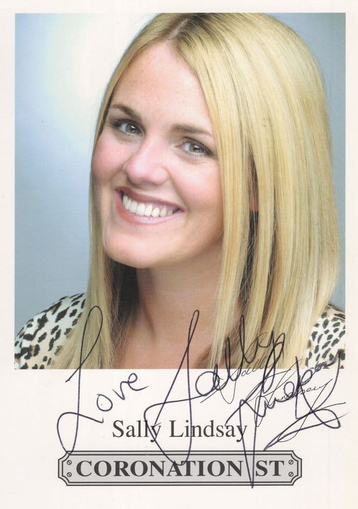 Sally Lindsay Coronation Street RARE Hand Signed Cast Card Photo