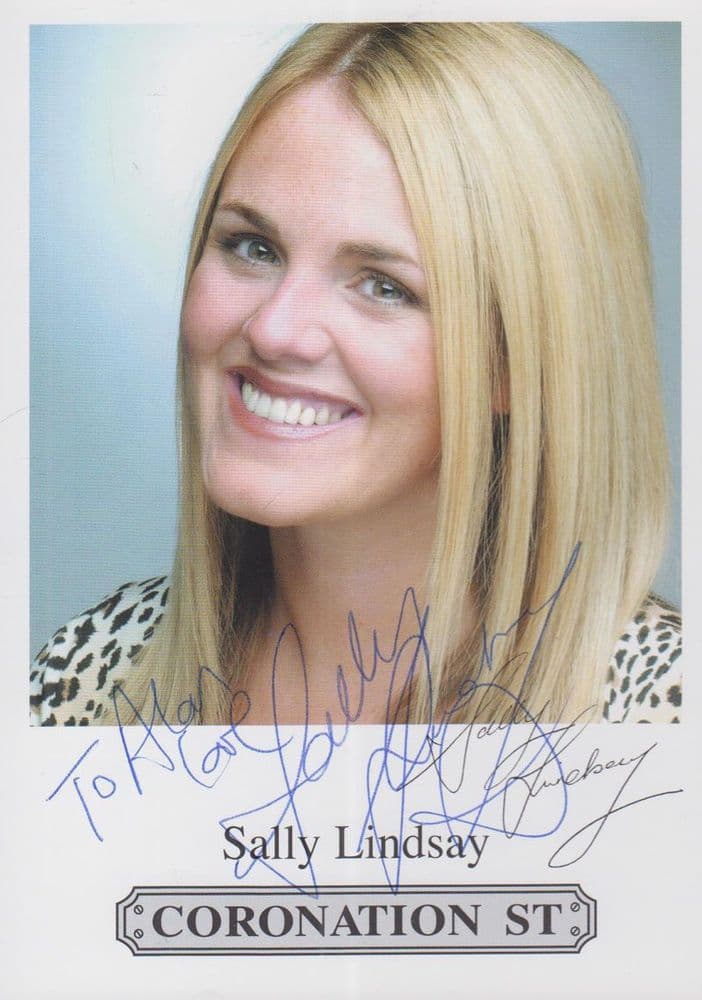 Sally Lindsay Coronation Street Vintage Original Hand Signed Cast Card ...