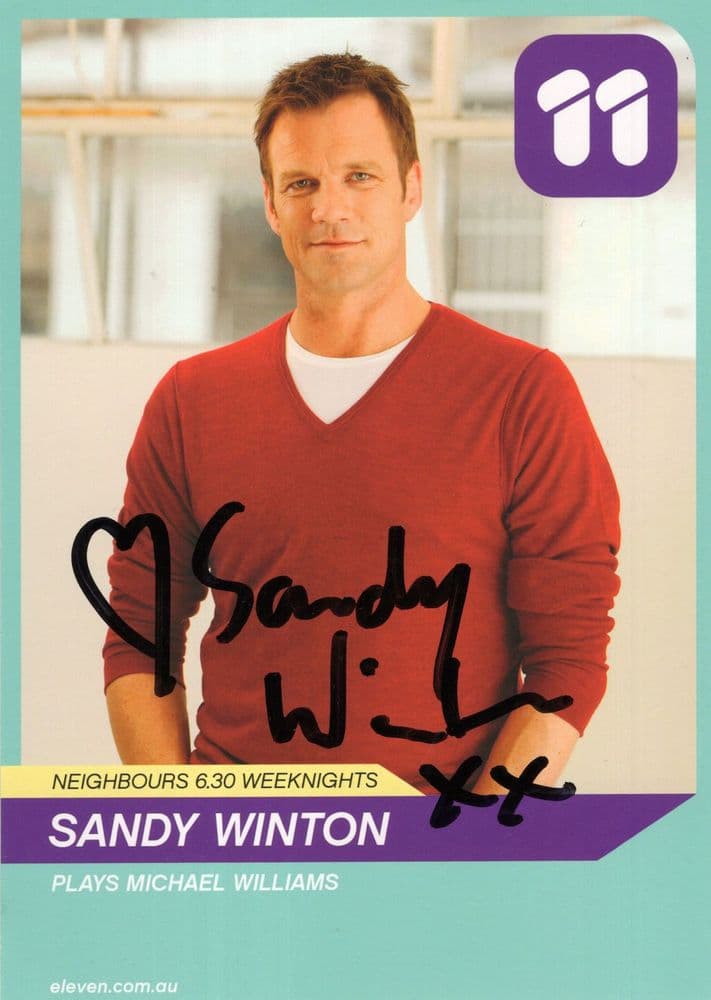 Sandy Winton as Michael Williams Neighbours Hand Signed Cast Card photo