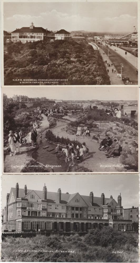 Seacroft Hotel Convalescent Home 3x Old EX Skegness RPC Postcard s