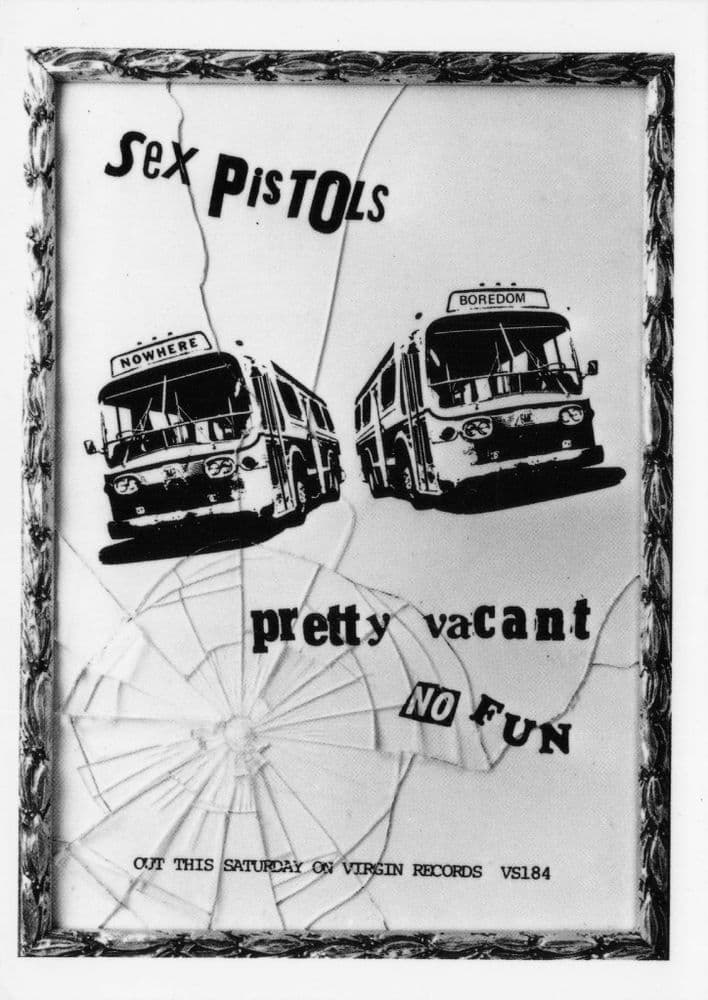 Sex Pistols Pretty Vacant Bus No Fun Poster RARE Punk Rock Postcard