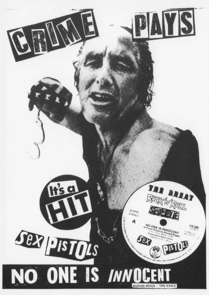 Sex Pistols Ronnie Biggs Train Robber Orig Poster RARE Punk Rock Postcard
