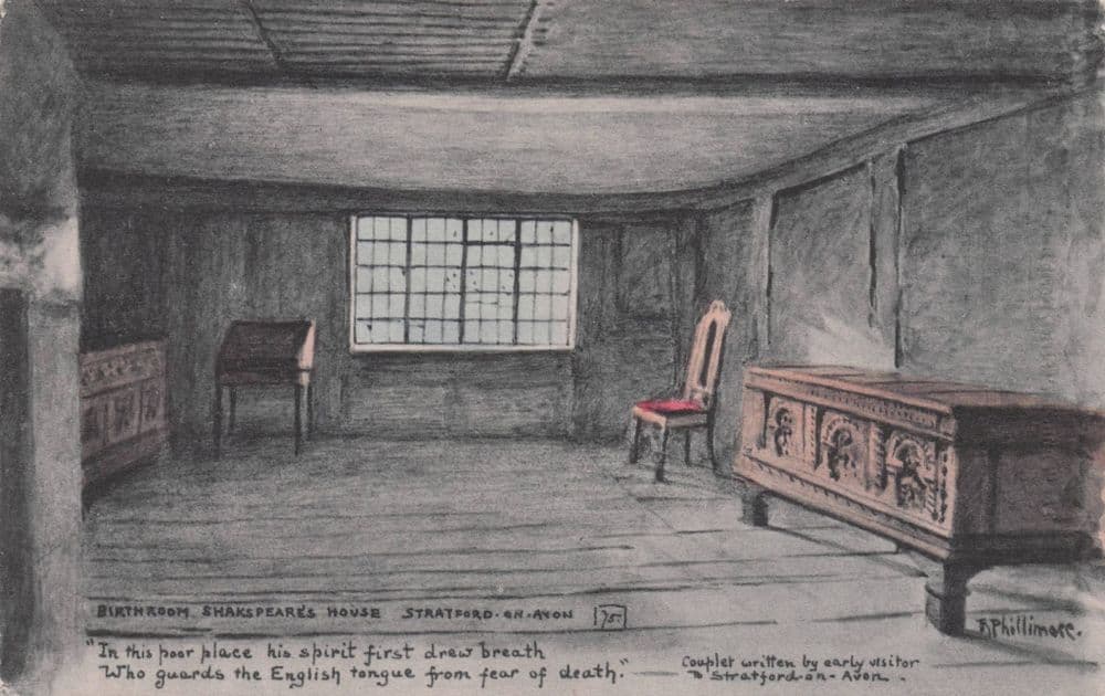 Shakespeare s House Birthroom First Breath Poem Phillimore Postcard