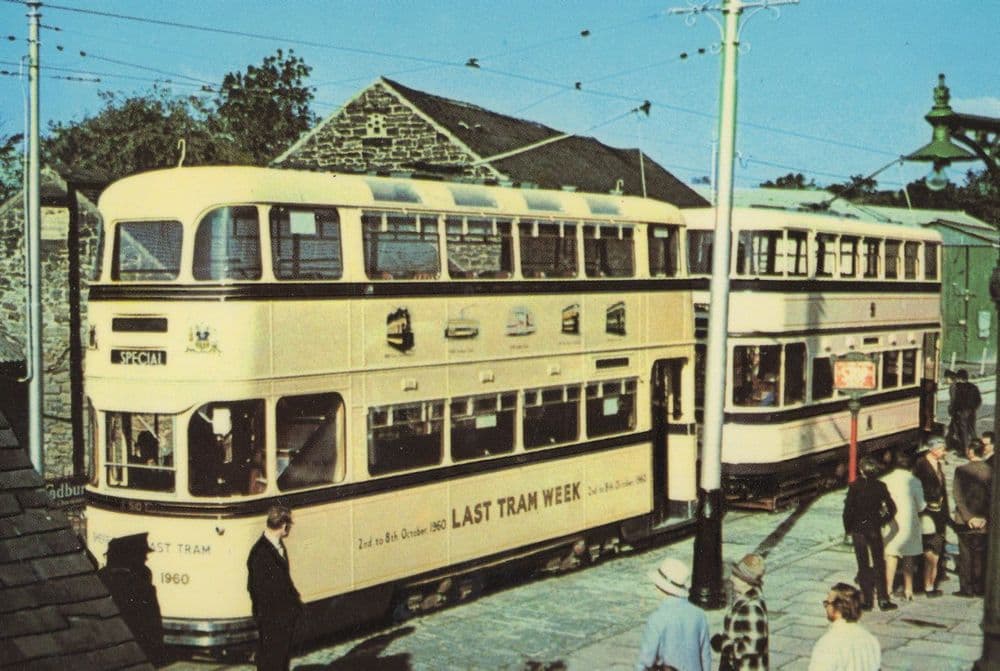 Sheffield 510 & 264 Last Tram Bus Transport 1970s Postcard