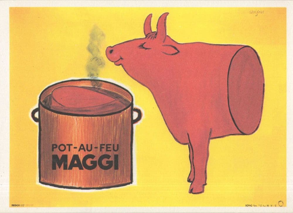 Shoulder Of Meat Cow Smelling Beef Stew French Comic Postcard