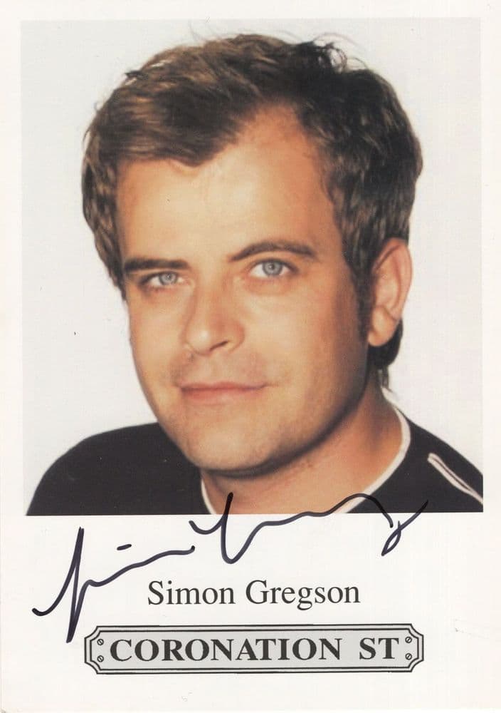 Simon Gregson Coronation Street ITV Hand Signed Cast Card Photo Simon Gregson Coronation Street ITV Hand Signed Cast Card Photo