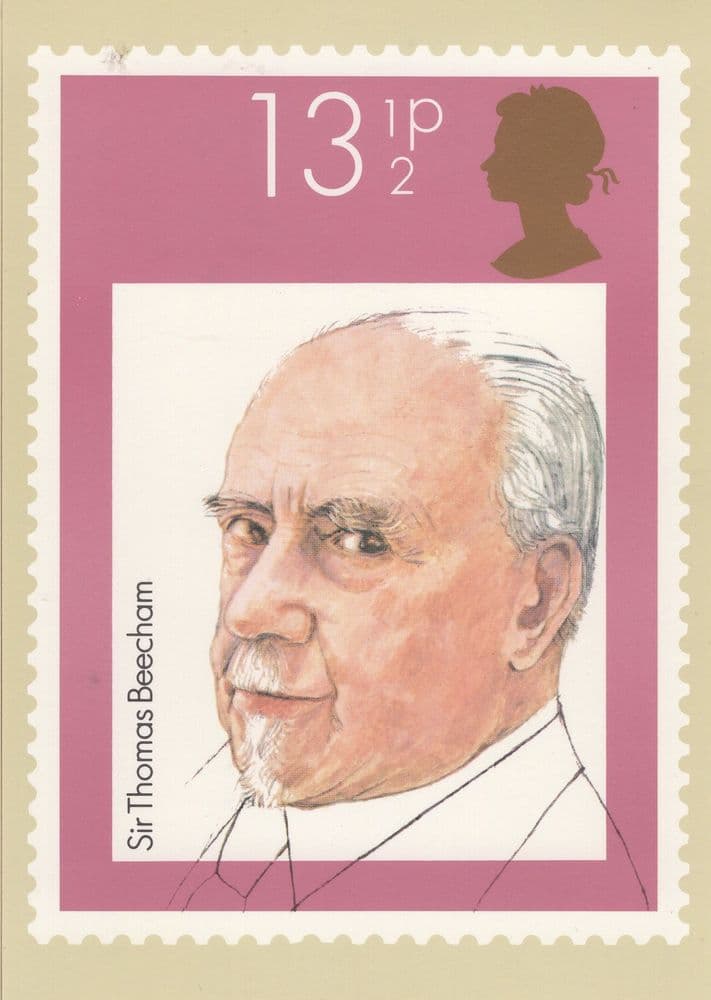 Sir Thomas Beecham Classical Music Conductor Royal Mail Postcard