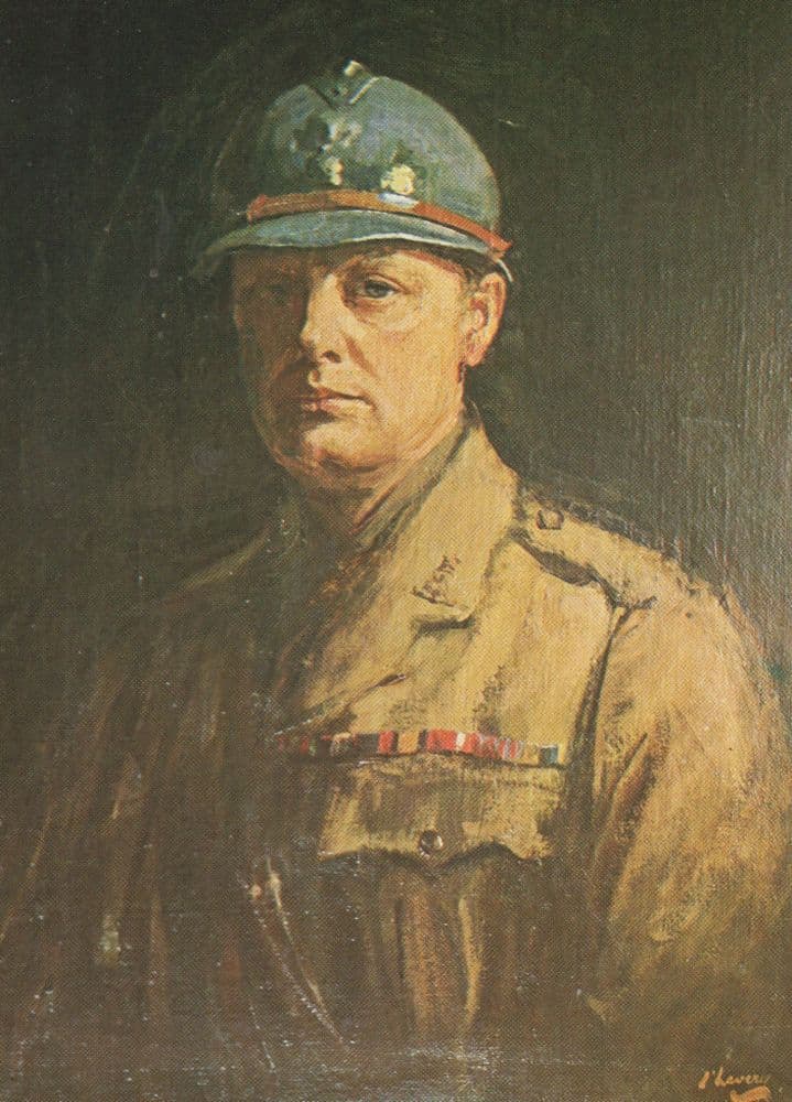 Sir Winston Churchill WW1 John Lavery Military Painting Portrait Postcard