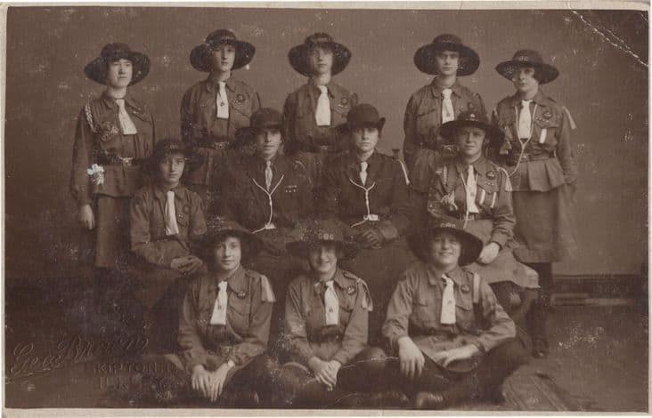 Skipton Rd Ilkley Girl Guides Rangers Portrait Group Antique Scouts ...
