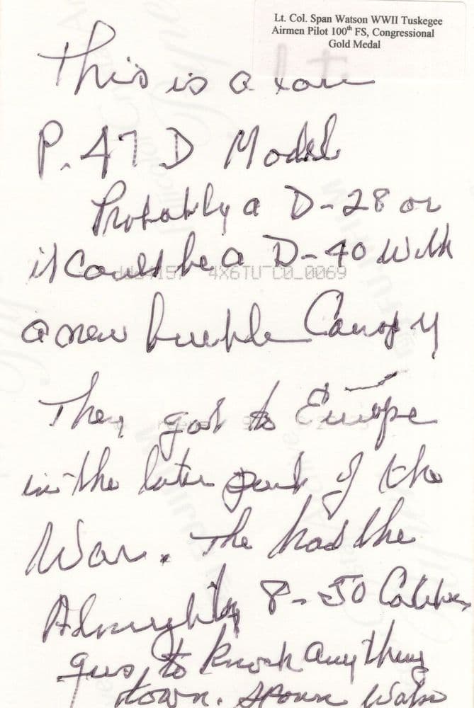 Spann Watson WW2 Veteran War Tuskegee Airman Hand Signed Photo