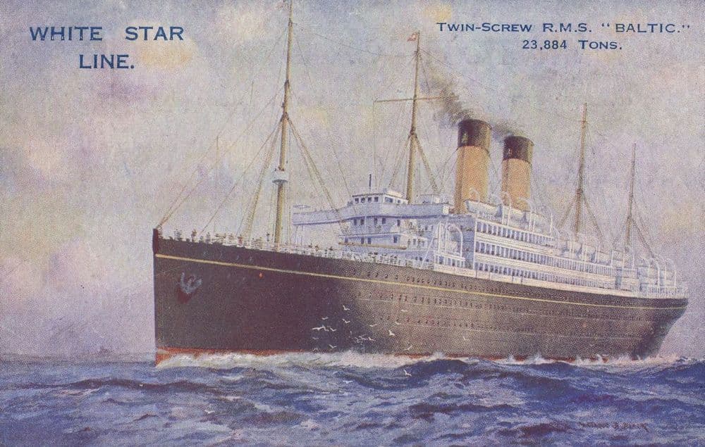 SS Baltic White Star Line Official Rare Antique Ship Postcard