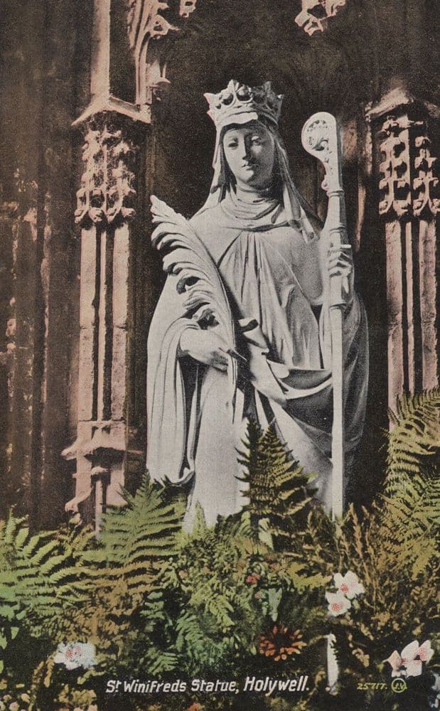 St Winifreds Statue Holywell Catholic Repository Statue Postcard