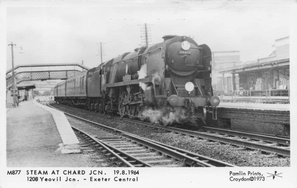 Steam At Chard Junction in 1964 Pamlin Prints Railway Postcard
