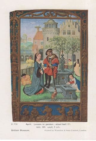 Stool-Ball Middle Ages Cricket Medieval Calendar Old British Museum PB ...