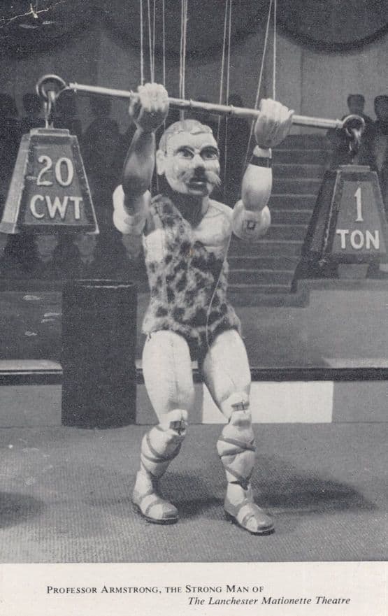 Strong Man Muscle Builder Weight Lifting Marionette Puppet Theatre Old ...