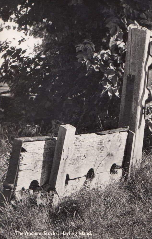 The Ancient Stocks Hayling Island Real Photo Postcard