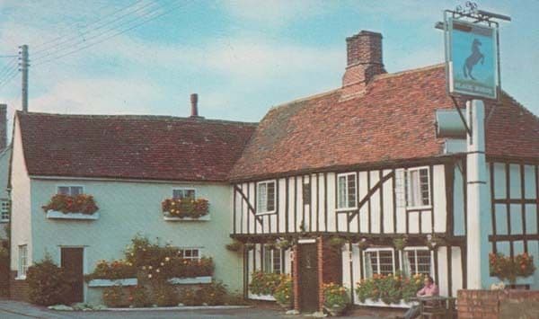 The Black Horse Inn Stoke By Nayland 1970s Essex Village Pub Postcard