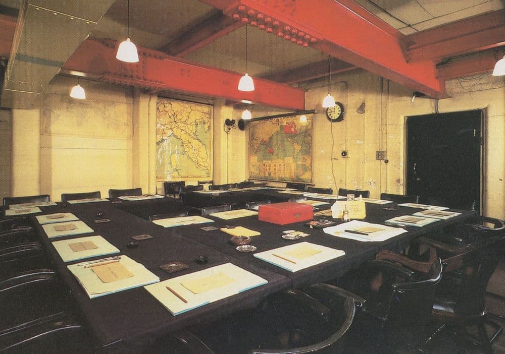 The Cabinet War Room in WW2 Map Prime Minster Museum Postcard