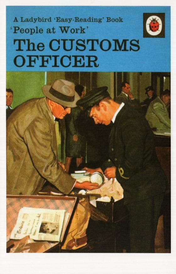 The Customs Airport Officer Ladybird First Edition Book Postcard