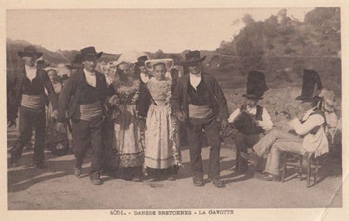 The Gavotte France French Traditional Folk Dance Antique Dancing Postcard