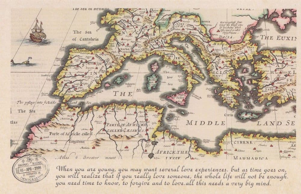 The Gulf Of Mexico Mexican Ocean Map Big Clock Geography Postcard