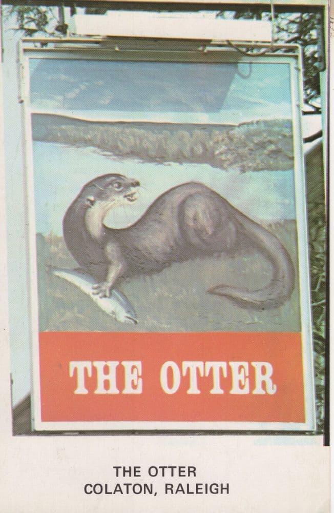 The Otter Colaton Raleigh Devon Pub Sign Advertising Postcard